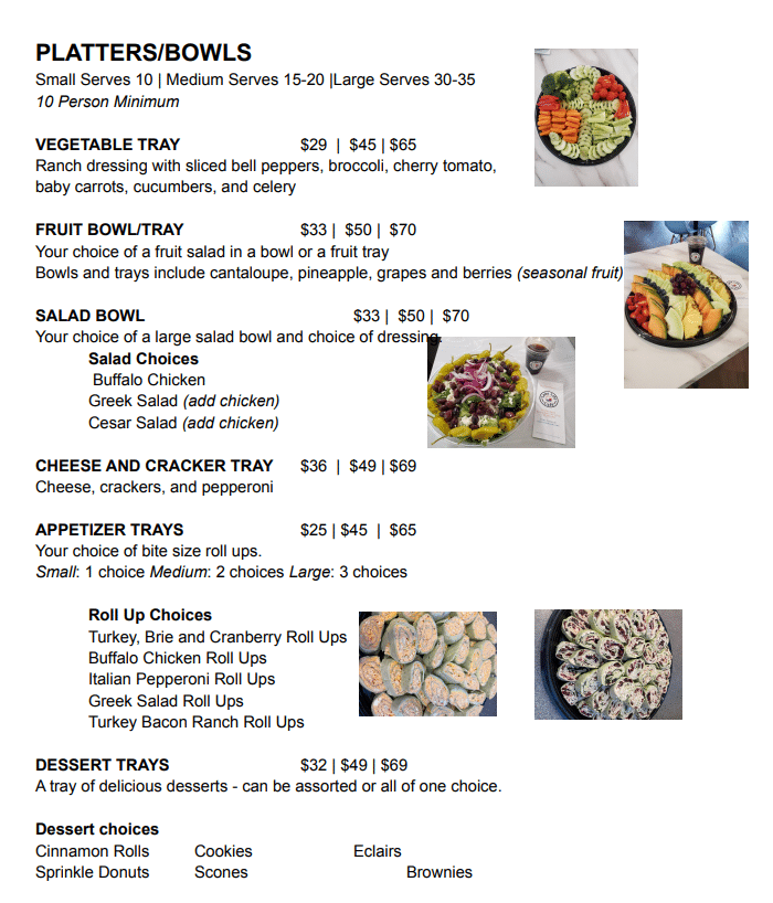 Catering Menu for Parties of All Sizes | Lake Life Café
